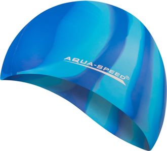Aqua Speed BUNT reißfeste Badekappe + Kleines Mikrofaserhandtuch | Damen Herren | Schwimmmütze für Kinder | Bademütze wasserdicht | Badehaube | Schwimmhaube | Si
