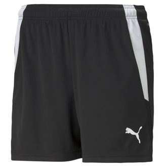 Puma Damen Teamliga 10,2 cm Shorts, Black Wei&szlig;, Gro&szlig;