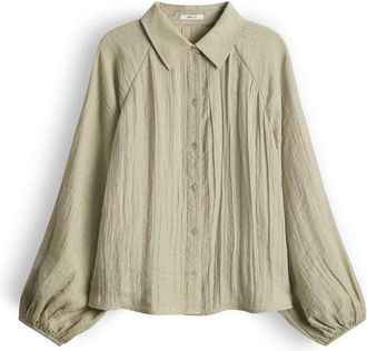 OPUS Langarmbluse Framatica mit leichter Crash Optik Ballon&auml;rmel, flie&szlig;ender Fall, nat&uuml;rlicher Griff, Casual