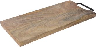 Meinposten Schneidebrett 43 x 19 cm Holzbrett mit Griff Mango Brett Natur Holz Küchenbrett