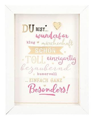 Depesche 11626-002 - Bilderrahmen mit Kompliment, kleiner Deko-Rahmen mit hübschem Spruch, ca. 12 x 9 x 1,9 cm, ideal als Geschenk oder kleine Aufmerksamkeit, 