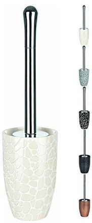 Spirella Darwin WC Bürste Toilettenbürste Klobürste WC Garnitur aus Steingut Steinoptik Weiß