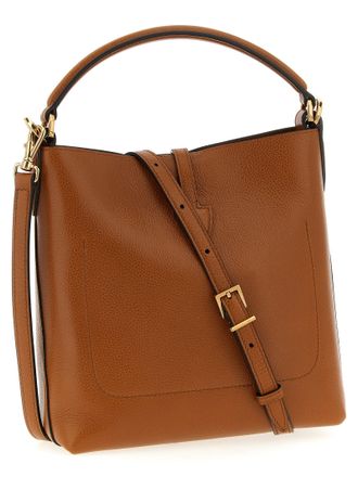 Tod's Womens Bucket Bag Brown Calfskin Leather
