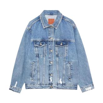 Anine Bing Blaue Jeansjacke Distressed Oversized Stil - - Jackets - Damen - Blau - 2XS