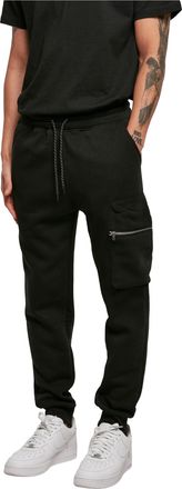 Southpole Herren Shiny Zipper Utility Fleece Jogger Hose, Black, L