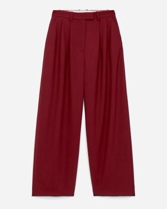 Arket Bundfaltenhose Aus Wolle -Rot