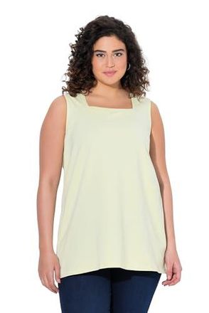 Ulla Popken Femme Grandes Tailles Top Long, Classic, Encolure carr&eacute;e Pistache 58+ 807310407-58+