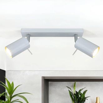 Licht-Erlebnisse Deckenstrahler Metall Weiß Wohnzimmer Küche Flur L:30 cm GU10 max. 35 Watt 2-flammig Modern verstellbare Deckenlampe Esszimmer RING