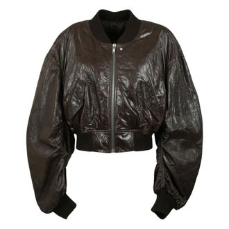 Rick Owens Bomber Aviateur Court Tower Secchia - Femme - Vestes - Brun - Taille: 40 FR