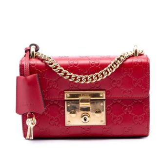 Gucci Sac bandouli&egrave;re Padlock Pre-owned - Femme - Pre-owned - Rouge - Taille: ONE Size
