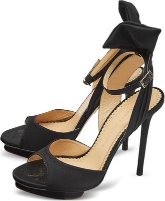 Charlotte Olympia sandales &agrave; bride cheville &agrave; d&eacute;tail de noeud - Noir