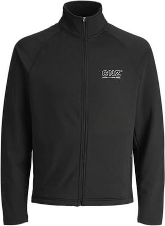 Jack & Jones Full Zip Jcocnz Structure Sweat zipp&eacute; int&eacute;gral Sn, Noir, XXL Homme