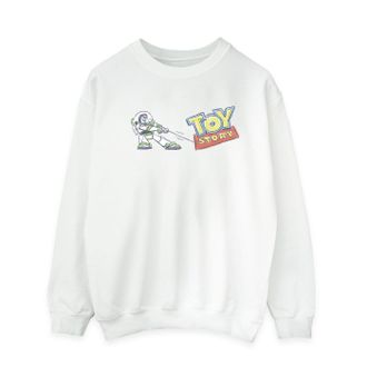 Disney Toy Story Buzz Pulling Logo Sweatshirt f&uuml;r Herren (Wei&szlig;)