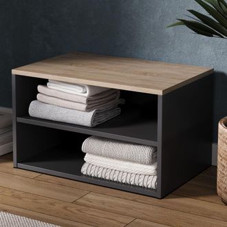 Vicco Kommode Betti, Anthrazit/Sonoma, 60 x 36 cm mit 2 F&auml;chern, Vicco