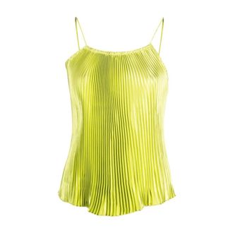 L&rsquo;Id&eacute;e Gr&uuml;nes Plissiertes Top - - Tops - Damen - Gr&uuml;n - 2XS