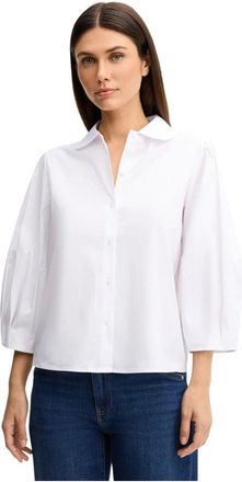 Joop Femme, Blouses et Chemises, Blanc, Taille: 42 FR Blouse en popeline &agrave; manches courtes