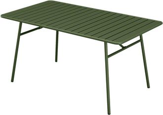 Vente-Unique Table de jardin L.160 cm en m&eacute;tal - Kaki - MIRMANDE de MYLIA