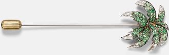 Yvonne L&eacute;on Yvonne L&eacute;on Brosche Palmier aus 9kt Gelbgold (375/1000) mit Diamanten und Tsavoriten