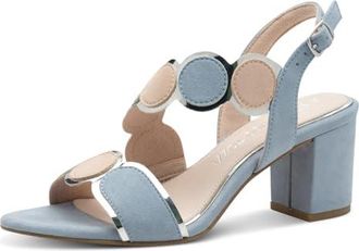 Marco Tozzi Sandales &agrave; talons pour femme avec sangle r&eacute;glable v&eacute;g&eacute;talienne, Polar Comb, 40 EU