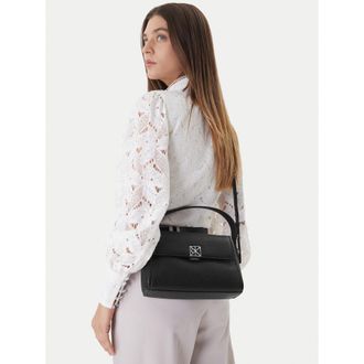 Calvin Klein Handtasche Calvin Klein Emblem Hw Pebble Shoulder Bag 25 LV04F3425G Schwarz