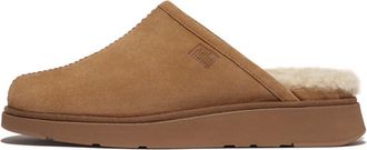 FitFlop Mens Gen-ff Shearling-Lined Suede Slippers Shoe, Schwarzes Zinn, 42 EU