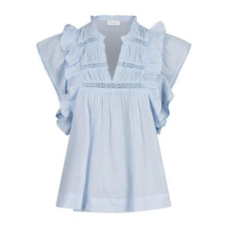 Neo Noir Hellblaue Voile Bluse - - Blouses & Shirts - Damen - Blau - 2XL