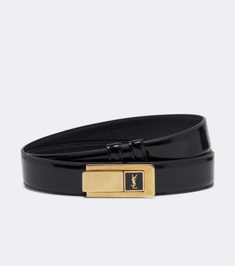 Saint Laurent Ceinture Cassandre en cuir verni