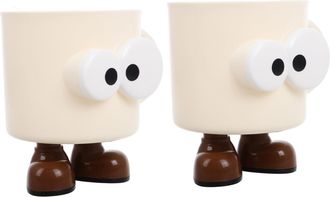 Pretyzoom 2 St&uuml;ck Pack Zahnb&uuml;rstenbecher mit Gro&szlig;em Fassungsverm&ouml;gen Bruchsicherer Kunststoff Mundsp&uuml;lbecher mit Ergonomischem Griff und Niedlichen Cartoon Auge