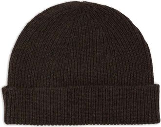 Yves Salomon Gerippte Kaschmirbeanie - Braun