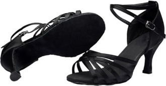 BESTONZON CLISPEED Sandales &agrave; Talons Hauts Noires pour Femme Semelle Souple 7 CM Taille 41 EU Chaussures de Danse Latine &Eacute;l&eacute;gantes et Confortables pour Soir&eacute;e S