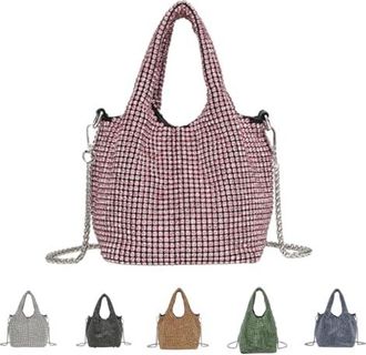 Generic Elegant Rhinestone Clutch Purse for Women,Sparkly Evening Bag with Chain for Wedding,Prom,Party,Gala (pink)