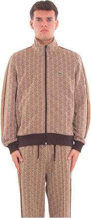 Lacoste Homme, Vestes, Beige, Taille: 2XL Veste de surv&ecirc;tement zipp&eacute;e jacquard Paris