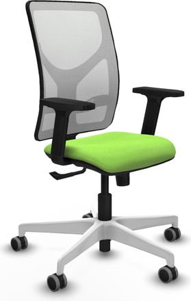 Piqueras y Crespo Idealer Stuhl f&uuml;r die Arbeit mit 2D-Armlehnen, h&ouml;henverstellbare Lendenwirbelst&uuml;tze, ausgestattet mit 3 Positionen und Schneidschaum, Wei&szlig;/Pistazie