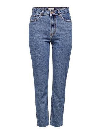 Only Jean Coupe Droite ONLEMILY Taille Haute Straight Fit Jeans Dark Blue Denim 30 34 Dark Blue Denim (US) 30 / L34