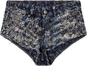 Diesel Femme, Shorts, Noir, Taille: W26 Houndstooth Tie-Dye Denim Shorts