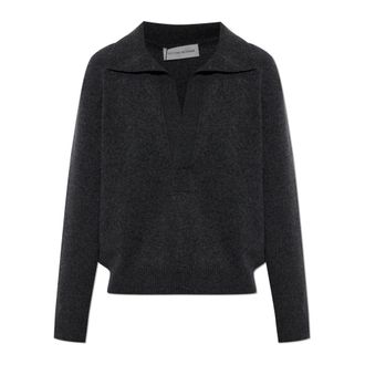 Victoria Beckham Langarm-Poloshirt - - Knitwear - Damen - Grau - XS