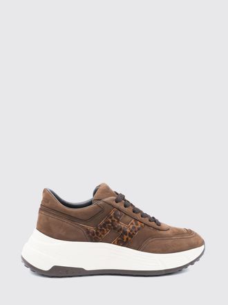 Hogan Hi-Fi Sneaker aus Nubuk und Leder in Ponyfell-Optik mit Animal-Print und Chunky-Sohle