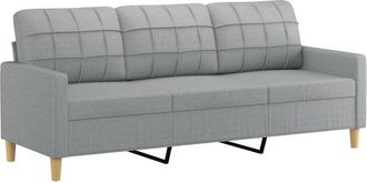 vidaXL Vidaxl - Canapé à 3 places Gris clair 180 cm Tissu