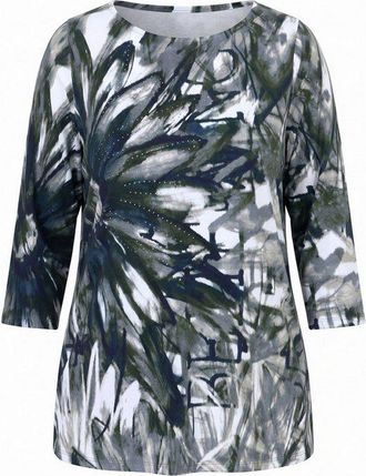 Ulla Popken T-Shirt Shirt Ziersteine U-Boot-Ausschnitt 3/4-Arm