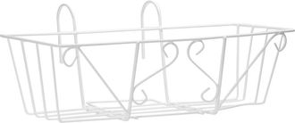 Delura Indoor Hanging Planters Iron Hanging Shelf Planter Basket Balcony Flower Pot Holder Railing Shelf Rectangular Iron Fence Basket for Patio Porch or Fen