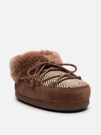 Moon Boot Shearling-Lined Moon Boot Slipper - Brown