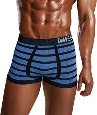 Generic Boxer ray&eacute; pour homme, en nylon doux et confortable, cale&ccedil;on hipster, sous-v&ecirc;tements respirants avec taille &eacute;lastique, sous-v&ecirc;tements classiques pour 