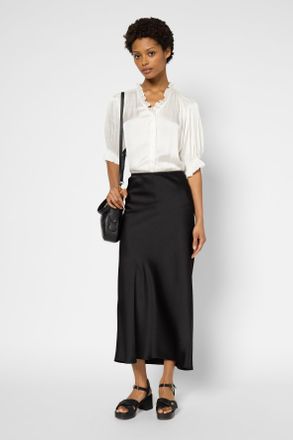 Gerard Darel Jupe midi en satin - CLEMENCE - Noir