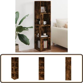 vidaXL Eckregal Räuchereiche 33x33x132 cm Holzwerkstoff - Eckschrank - Regal - Aufbewahrungsraum - Holzschrank - Wohnzimmereinrichtung