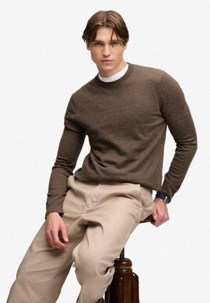 Superdry Rundhalspullover ESSENTIAL LW WOOL BLEND JUMPER Baumwollmischung, slim fit