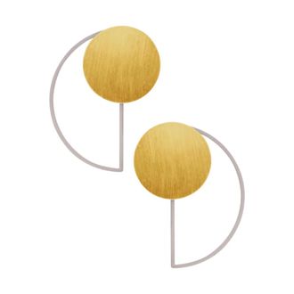 Dansk Copenhagen Theia 2in1 Halbmond & Punkt 2-Farben-Ohrring - - Accessories - Damen - Gelb - ONE SIZE