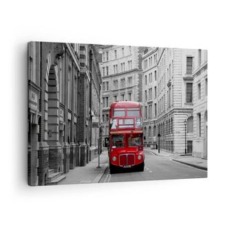Arttor Bilder auf Leinwand Bus england urlaub london Leinwandbild 70x50cm Wandbilder Dekoration Wohnzimmer Schlafzimmer Küche Deko Klein Wanddeko Bild Wand K