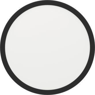 Eglo LED Deckenleuchte Fueva 5, &Oslash; 28,5 cm, 1 flammige Aufbauleuchte aus Stahl und einer Kunststoff Leuchtfl&auml;che, Deckenlampe in Schwarz, Wei&szlig;, LED Aufbaula