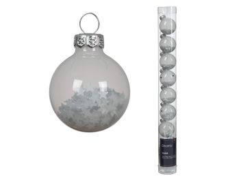 Kaemingk Weihnachtskugeln Glas mit Sternen gefüllt 3cm 9er Set - kleine Christbaumkugeln Weihnachtsbaumkugeln für Weihnachten - Christbaumschmuck & Weihnachtsb