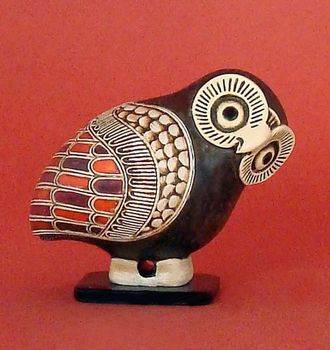 Parastone Art Grec - Eule, Ein Gef&auml;&szlig; f&uuml;r &Ouml;l oder Parfum - Skulptur, Plastik aus keramik&auml;hnlichen Material - Resin GRE03